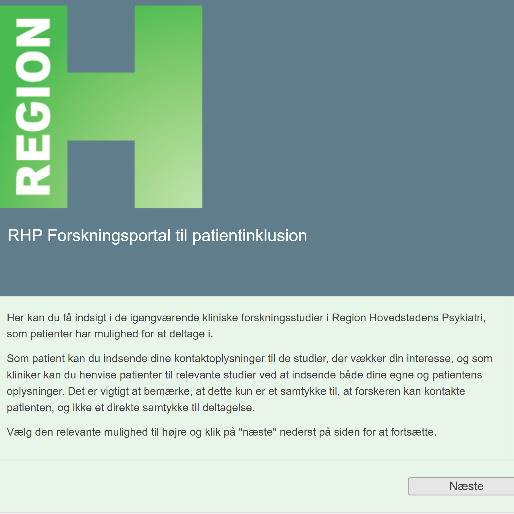 Browserbaseret platform til inklusion af patienter til ...